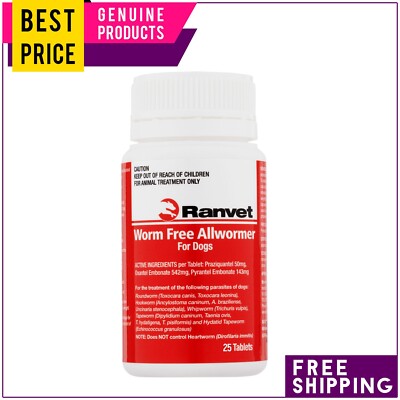 Ranvet Allwormer 25 Tablets for Small Dog 10 Kg | eBay