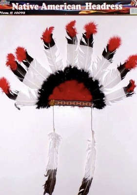 6 Pce Geronimo Native American Headress. Costume Accessory Concert ...