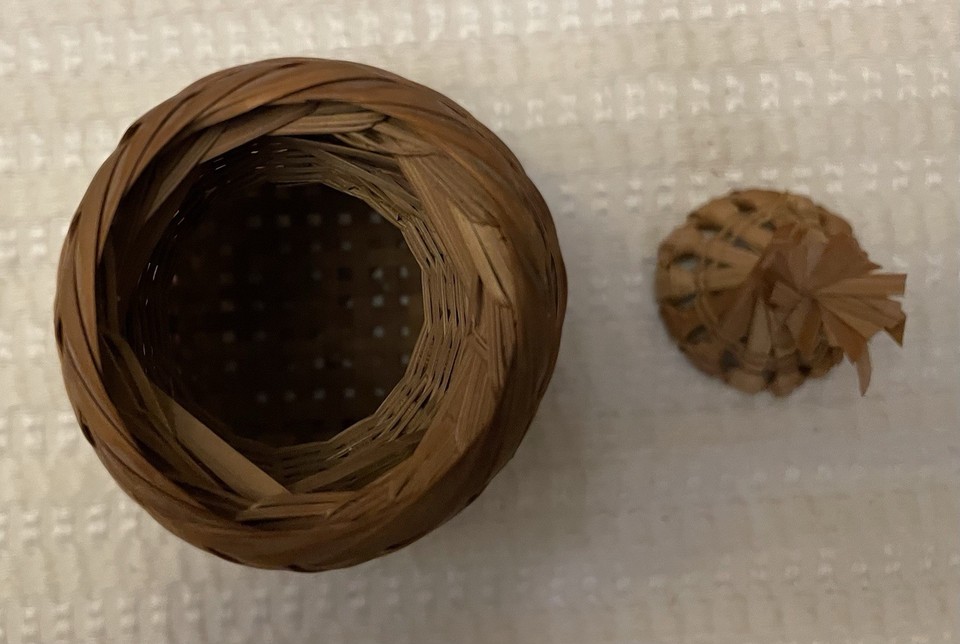 Vintage Chinese Pet Cricket Grasshopper Cage Container In Bamboo Rattan ...