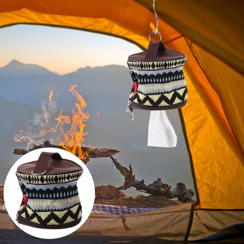 Camping Tissue Paper Roll Case Paper Holder Hanging Cover Wipes Storage ...