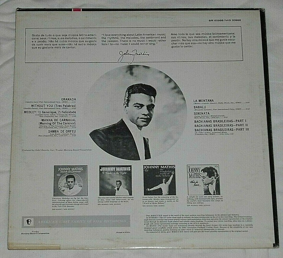 JOHNNY MATHIS-Ole (1964) Stereo MERCURY LP | eBay