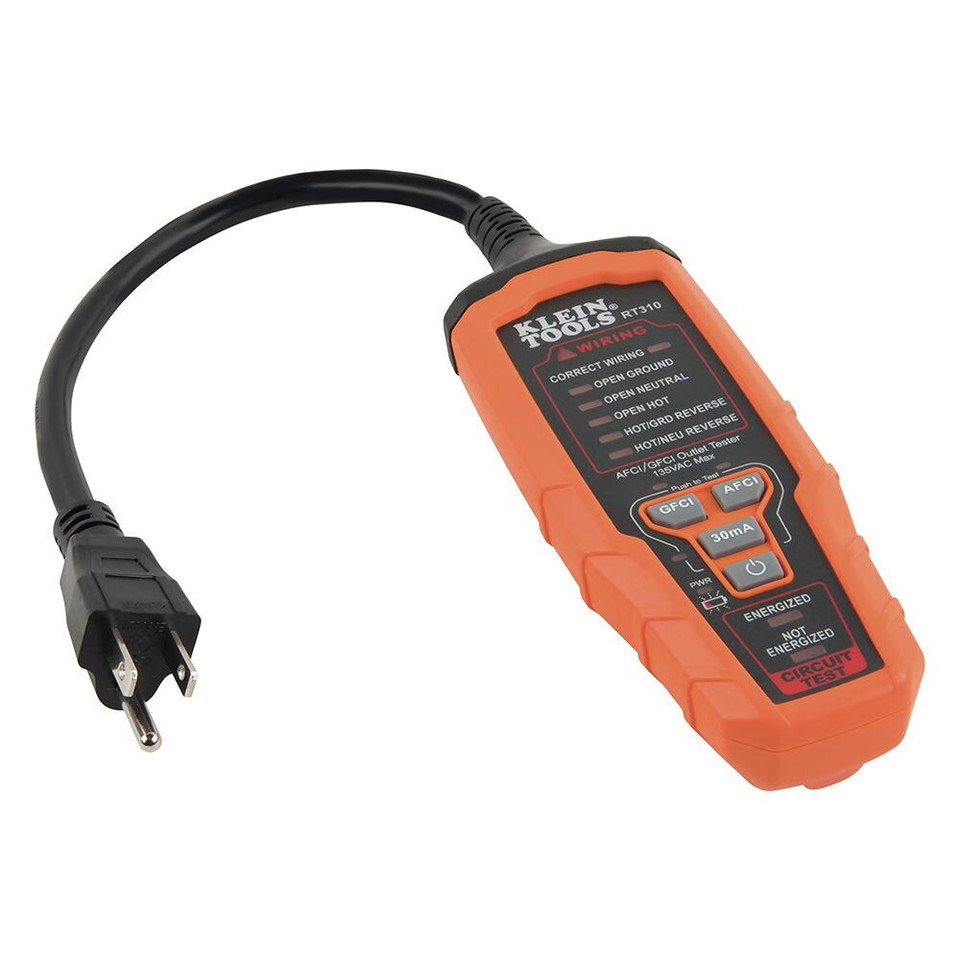 Klein Tools RT310 AFCI and GFCI North American Electrical Outlet Tester ...