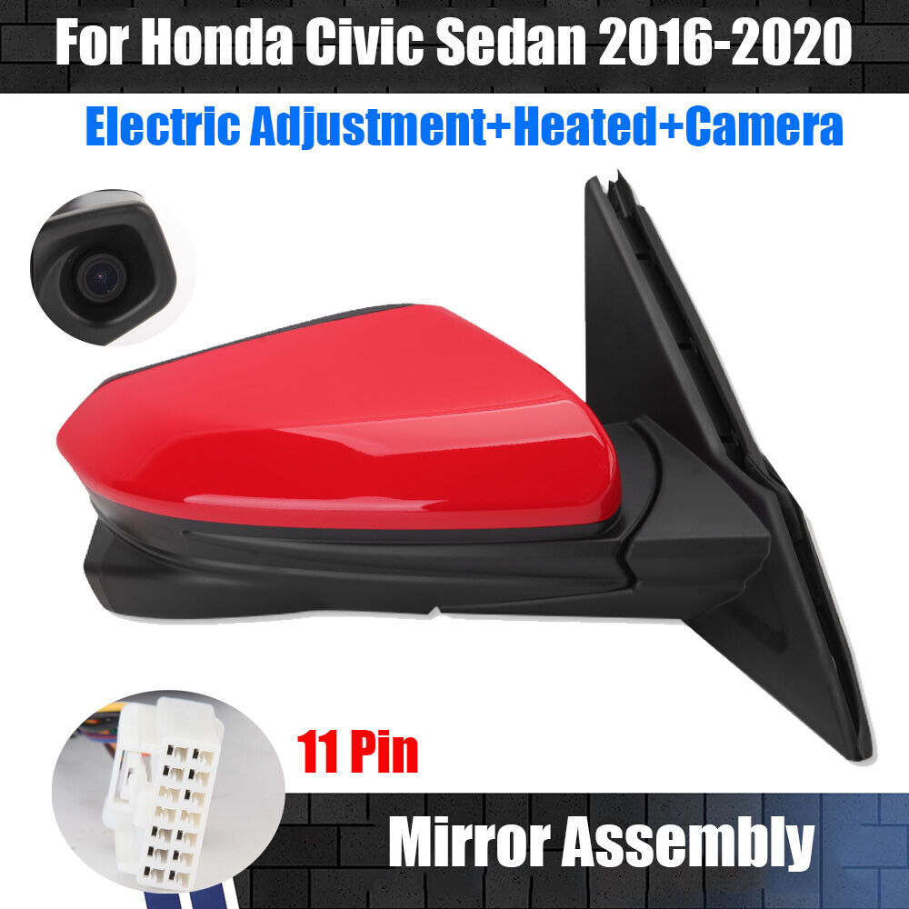2016-2020 Honda Civic Sedan Right Passenger Red Heated Side Mirror W ...