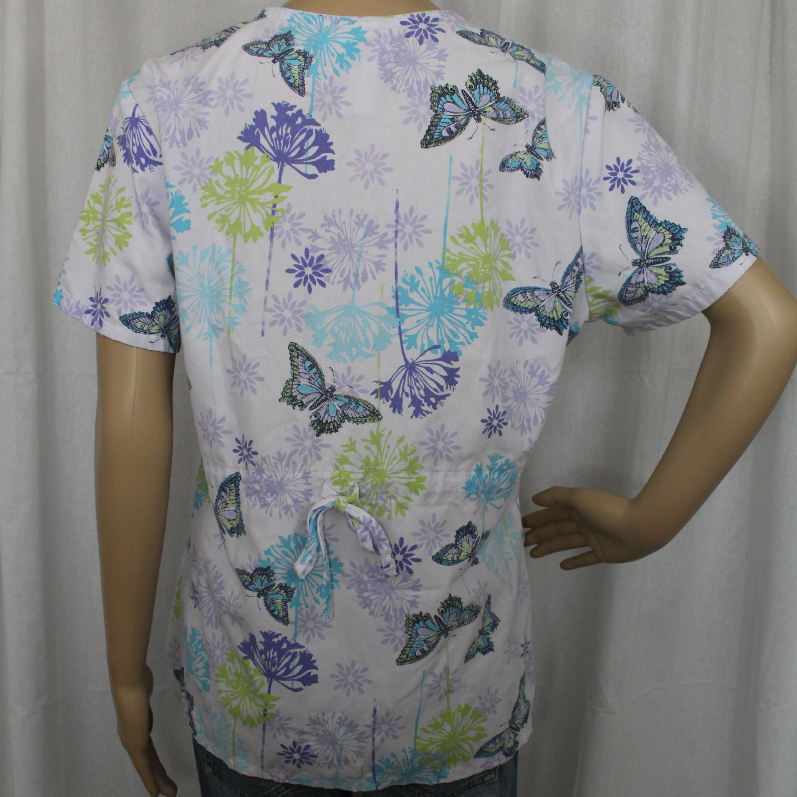 Multi Color Butterflies Flowers Small Purple Scrub Top SB Scrubs 3 ...