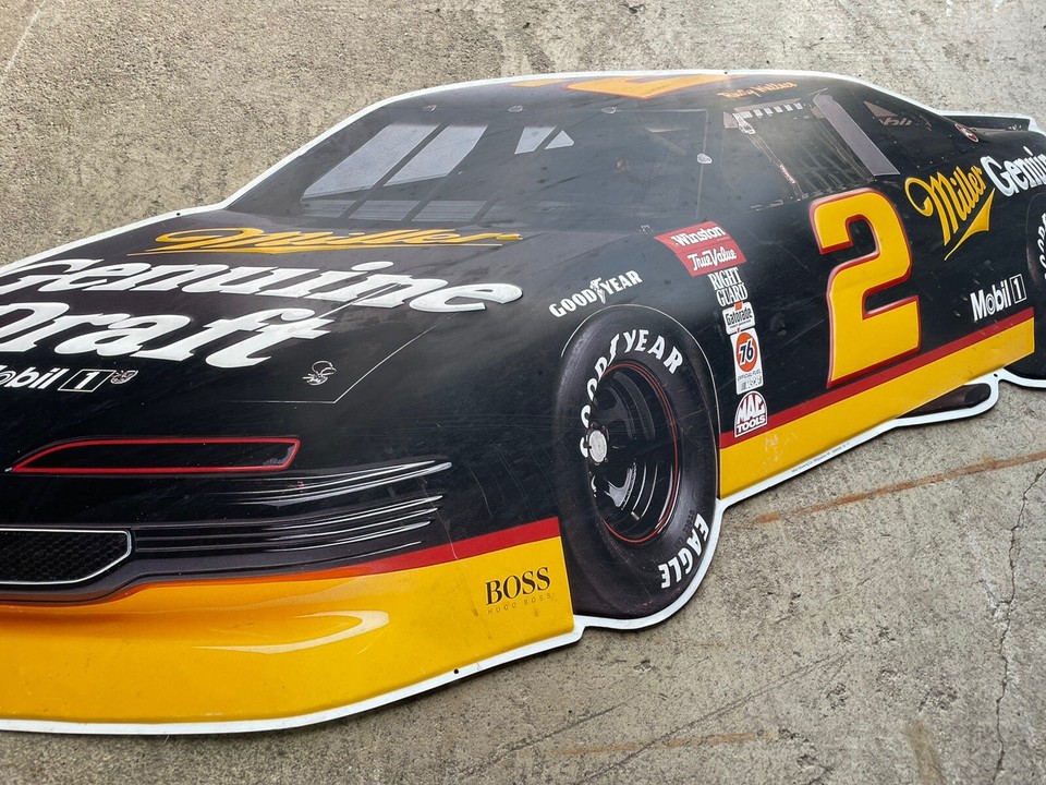 Vintage 1990's Miller Genuine Draft Rusty Wallace #2 Tin Metal Sign ...