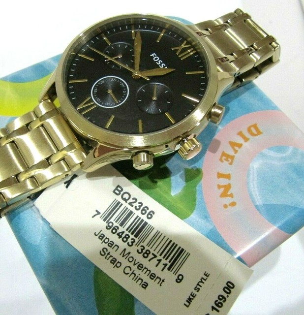 Fossil BQ2366 Fenmore Midsize Multifunction Gold Tone Stainless Steel ...