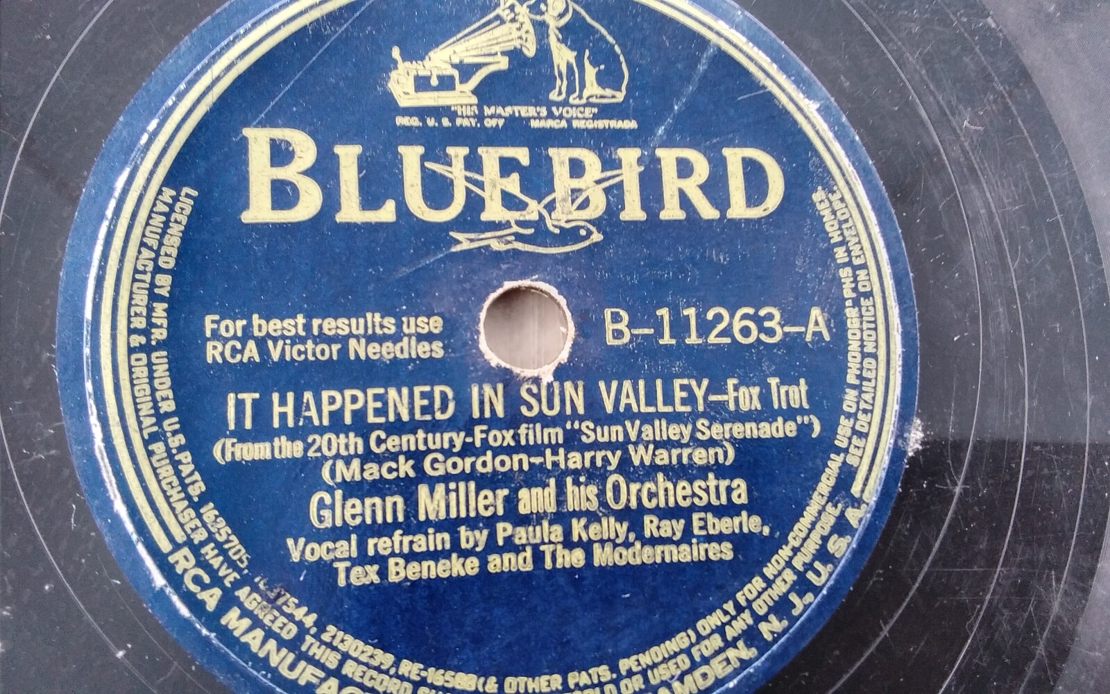 Glenn Miller – 78rpm Single 10-inch Bluebird Records #B-11263 It ...
