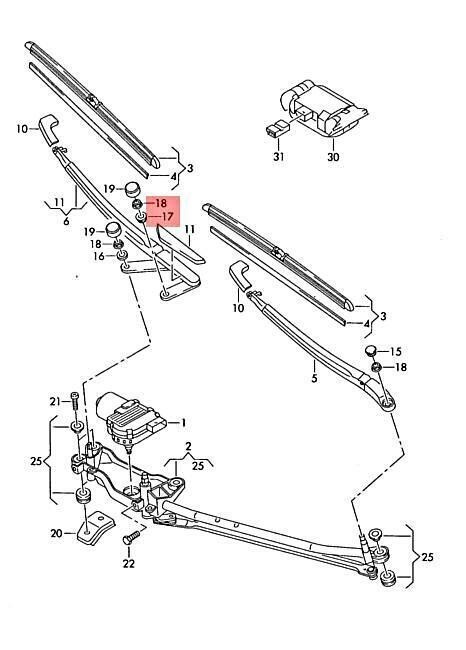 Volkswagen TOUAREG 7L Windshield Wiper Arm Washer Ring Genuine ...