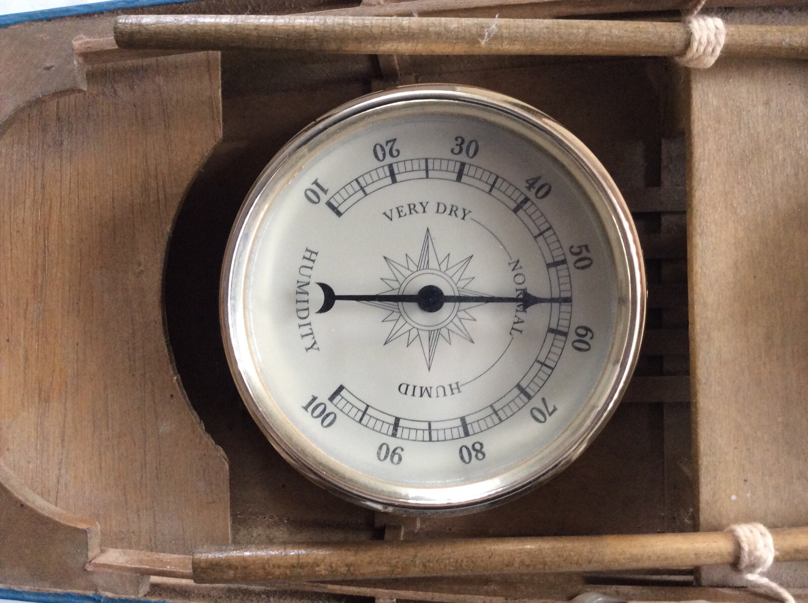 Springfield NJ Row Boat Barometer Weather Station Wooden Nautical ...