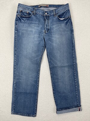 Tom Martin Jeans Women's Straight High Rise Button Fly Denim Blue Size ...
