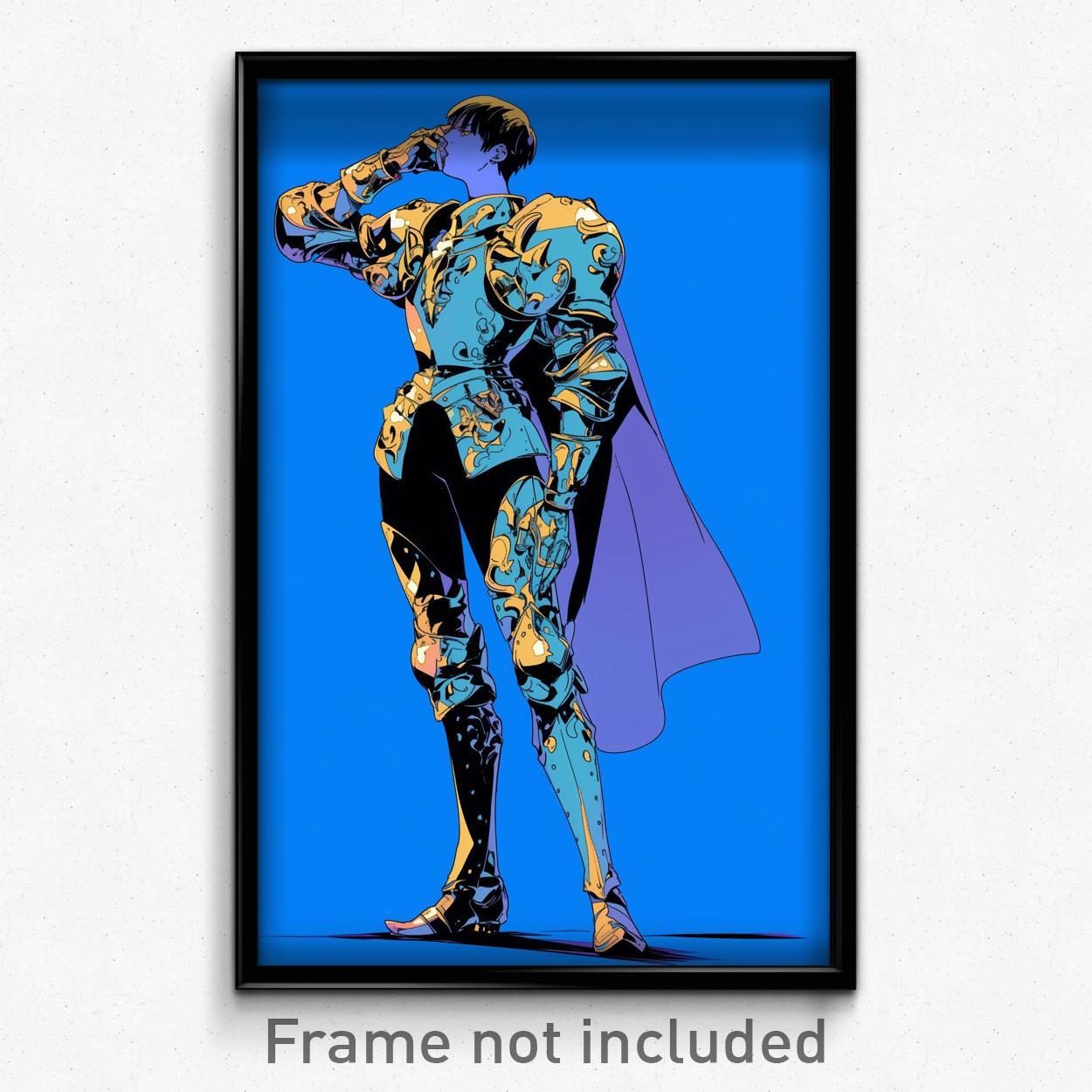 Art Poster - Boy Feeling Cynicism Wearing Creative Plate Armor (Print ...