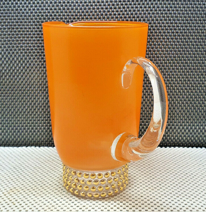 Orange Glass Pitcher Decorative Base Ball Gold Rhinestone Style | eBay