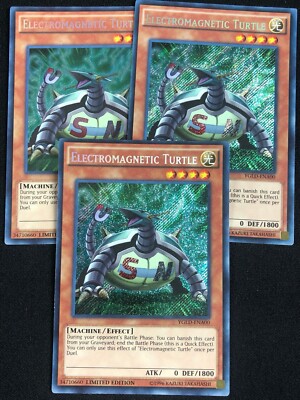 YUGIOH ELECTROMAGNETIC TURTLE YGLD-ENA00 1ST SECRET X3 NM | eBay