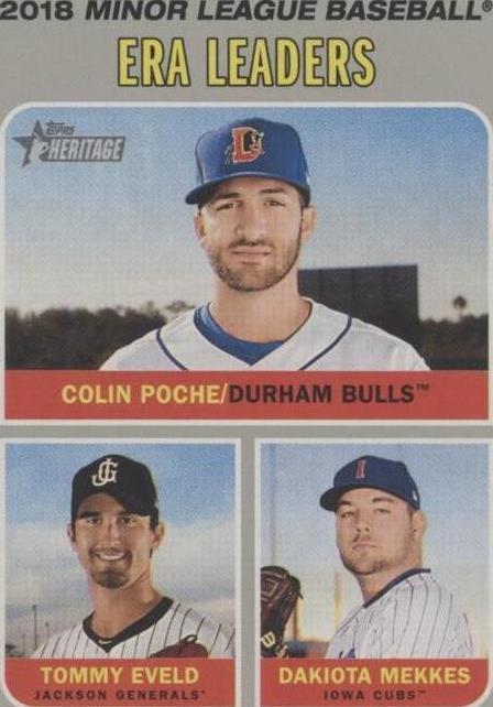 2019 Topps Heritage Minor League Edition - League Leaders Colin Poche ...