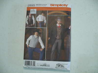 SIMPLICITY PATTERN 2895 MEN'S WILD WEST PATTERN SIZE 46-52 | eBay