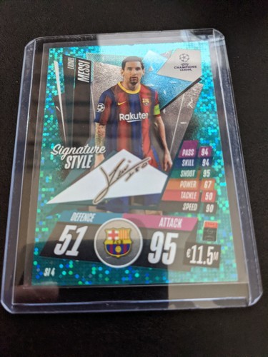 2020-21 Topps Match Attax UEFA Champions Signature Style Lionel Messi ...