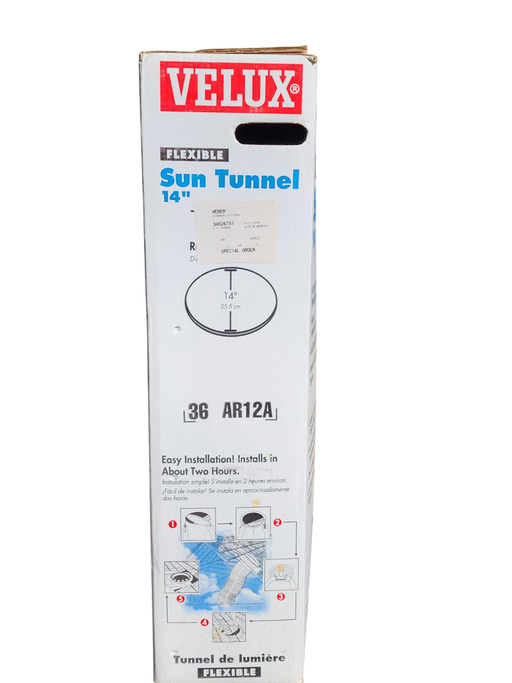 Velux TSF 014 0000 14 " Diameter Sun Tunnel Round Clear Acrylic ...