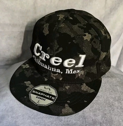 Creel Chihuahua Mex. Black & Gray Camo Adjustable Snapback Hat | eBay