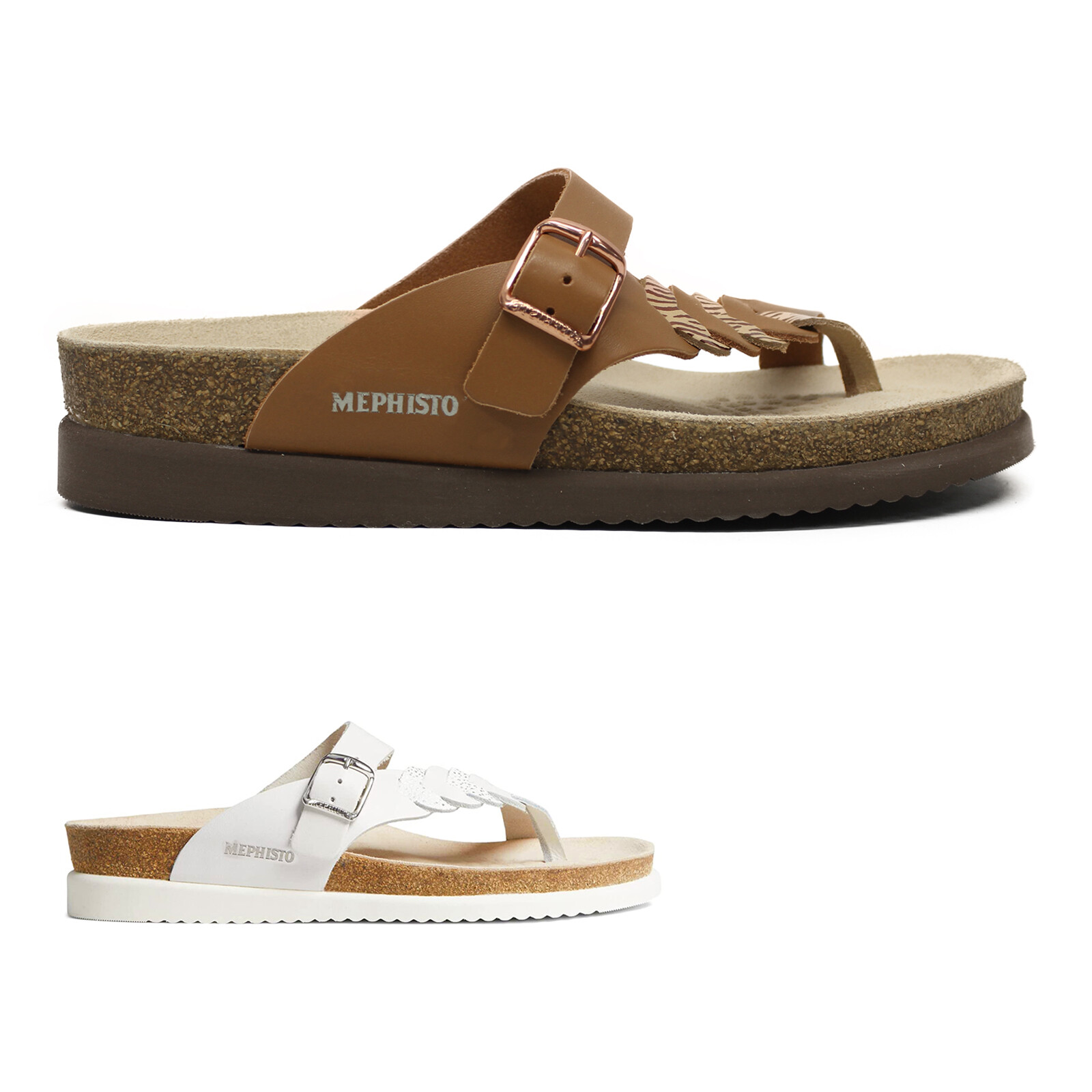 Mephisto Womens Sandals Heleonore Buckle Strap Toe-Post Open Back ...