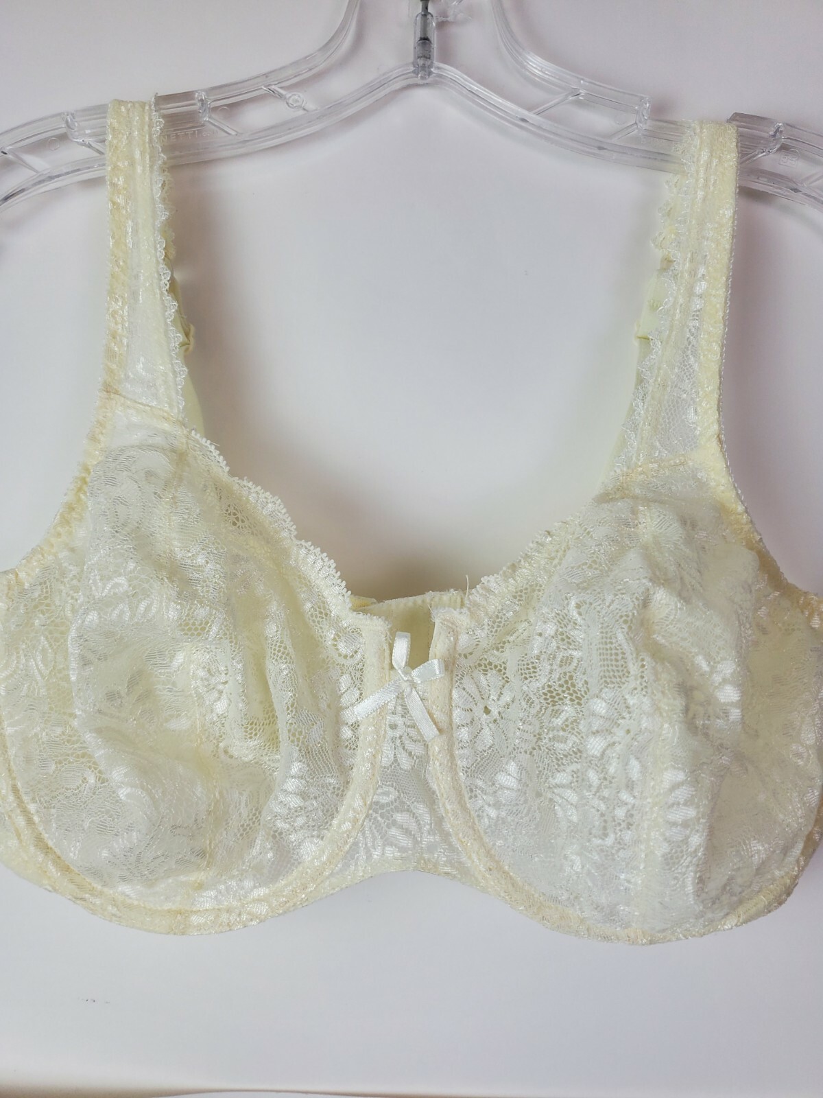 Vintage Bali Ivory Lace Full Coverage Bra Lingerie Si… - Gem