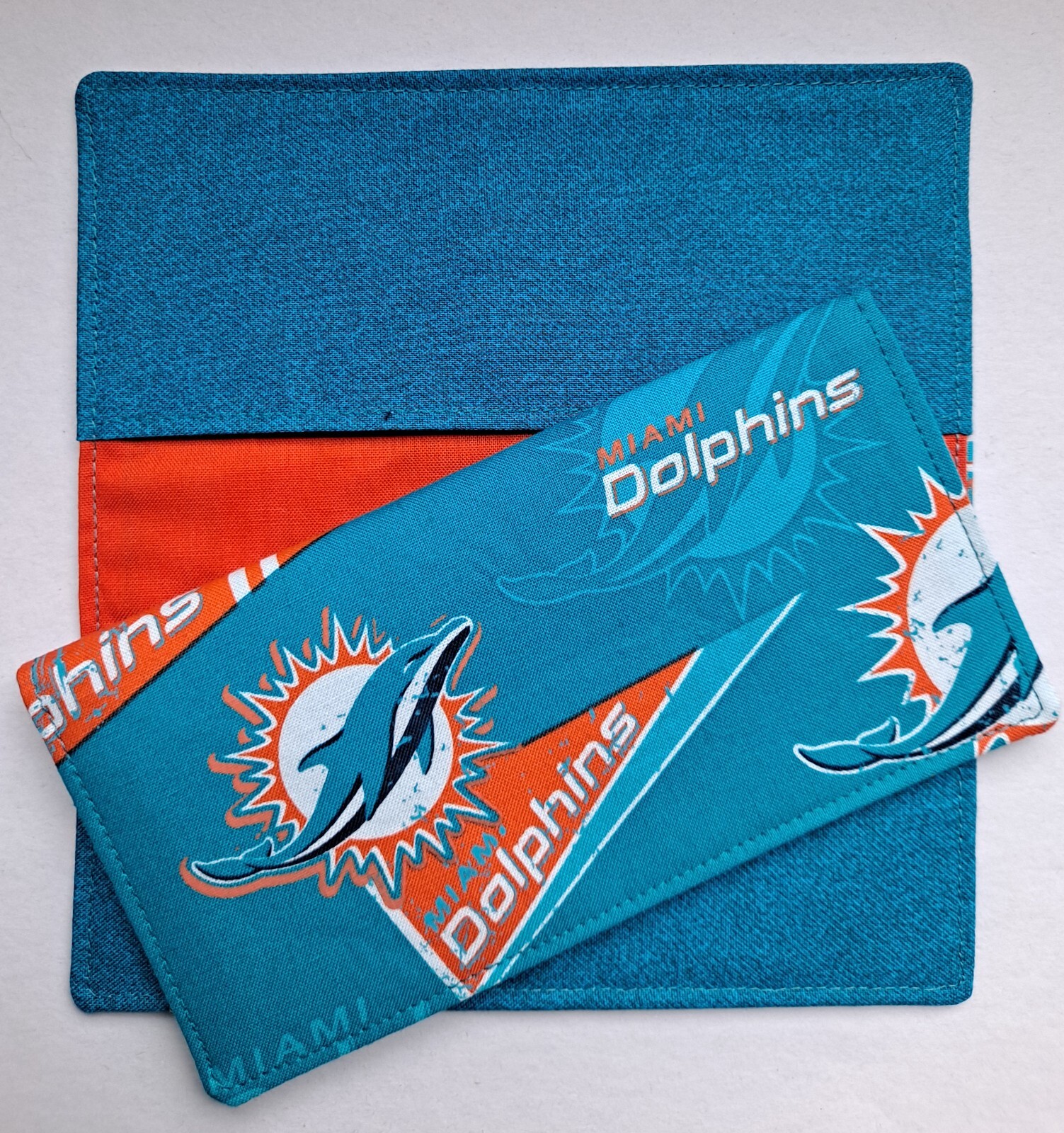 Cotton Fabric NFL Miami Dolphins Checkbook Cover | eBay