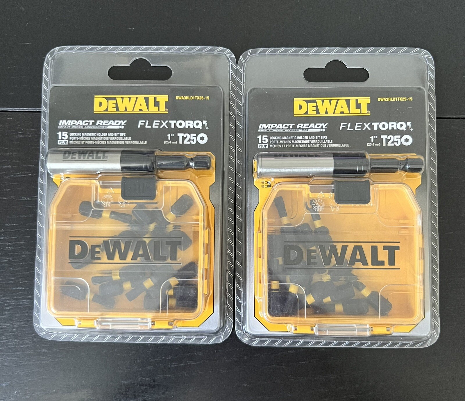 DeWALT 15 pcs Locking Magnetic Holder and Bit Tips T25 1" Impact Ready ...