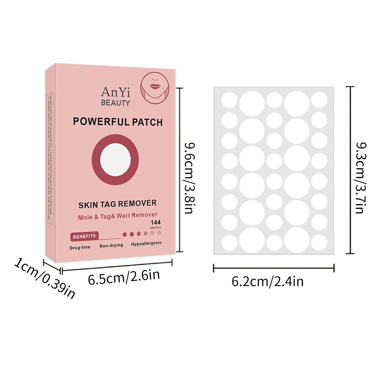 1 box of 144pcs Skin Care Patches Beauty Tool Invisible Mole Wart ...