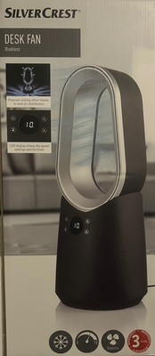 Silvercrest Blade less LED Display Desk Fan - Latest Model 2025 | eBay UK
