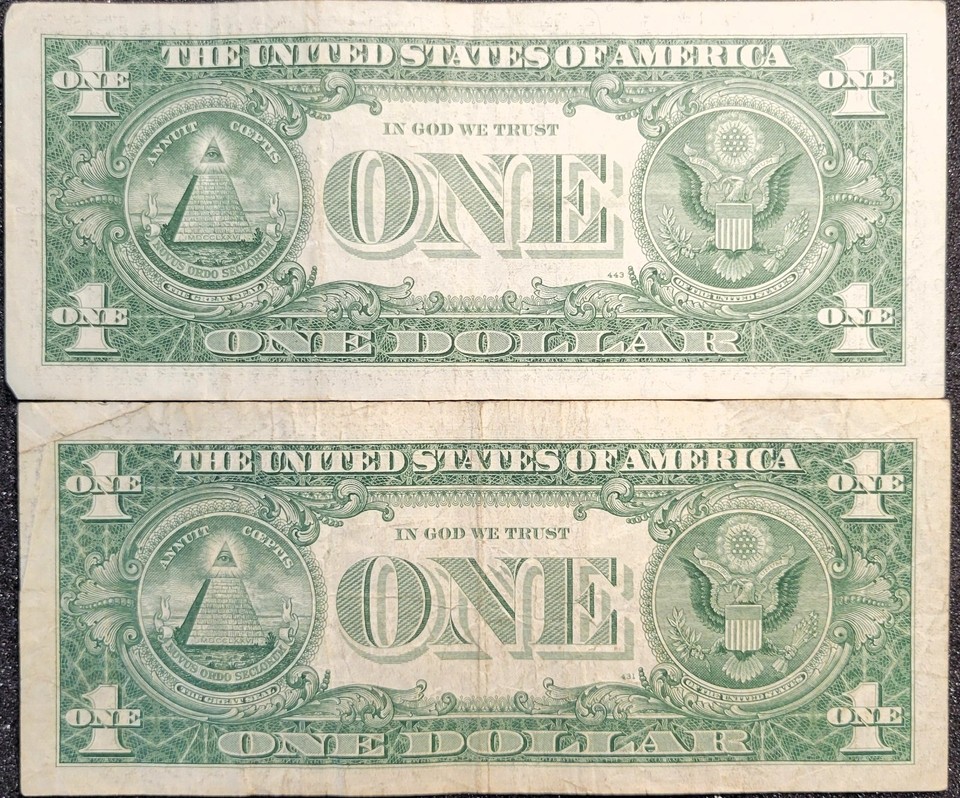 1957 Series B Blue seal *star* marked $1 Silver Certificates, set of ...