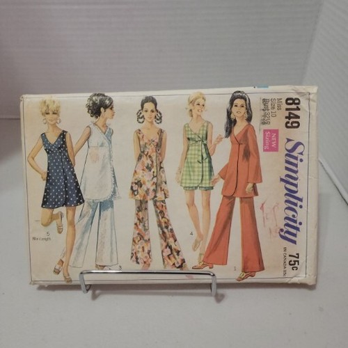 🌼 1969 SIMPLICITY #8149-LADIES TUNIC-MINI DRESS & BELL BOTTOM PANTS ...