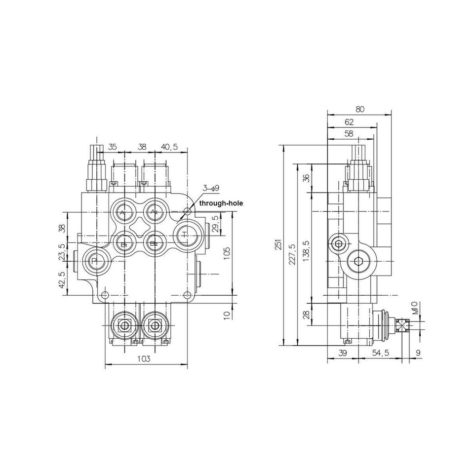 Cable Remote Control Valve Kit, Hydraulic Control Valve Kit with 2 ...