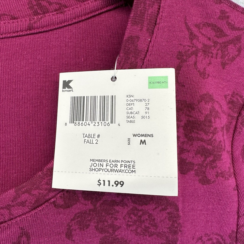 Basic Editions K-Mart Womens Lightweight Top Size Medium Purple New ...
