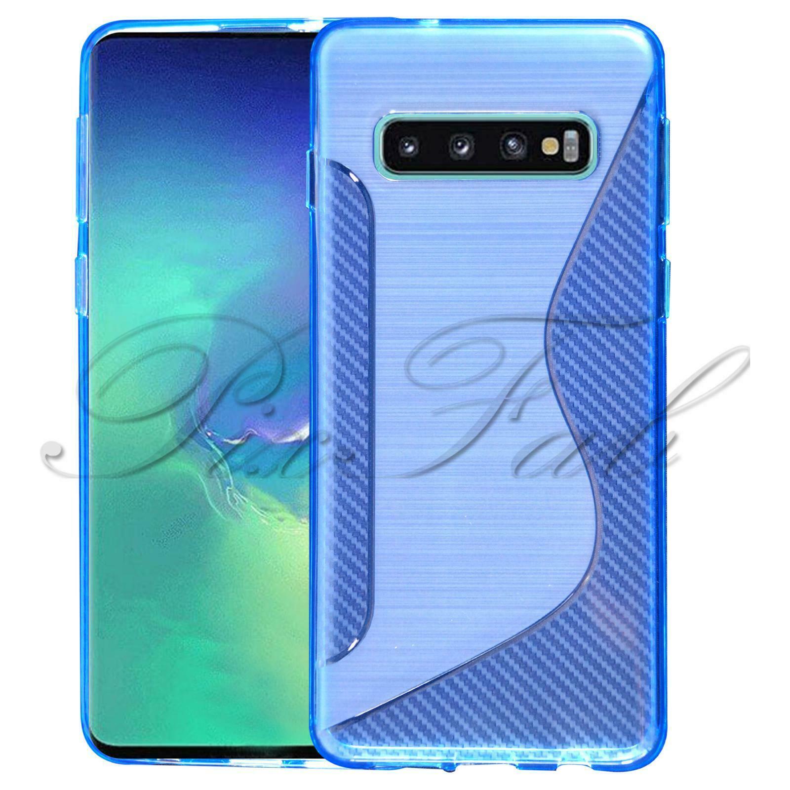 For Samsung Galaxy S10e S10+ Plus Slim Clear Black Blue Gel Rubber ...