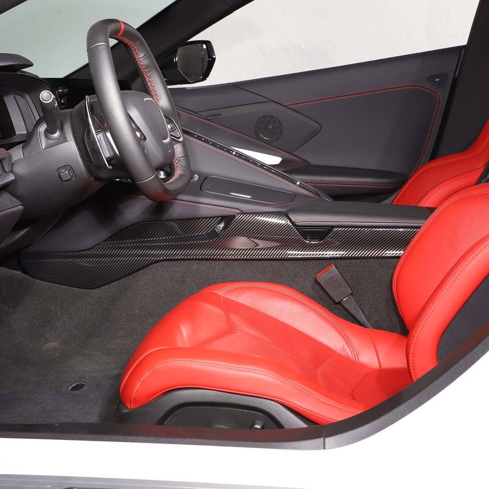 ABS Carbon Fiber Interior Full Cover Trim Kit Set For Corvette C8 2020 ...