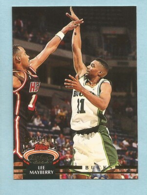 1992-93 Topps Stadium Club Basketball Lee Mayberry #221 Milwaukee Bucks ...