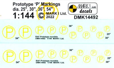 Mark I Decals 1/144 BRITISH PROTOTYPE "P" MARKINGS | eBay