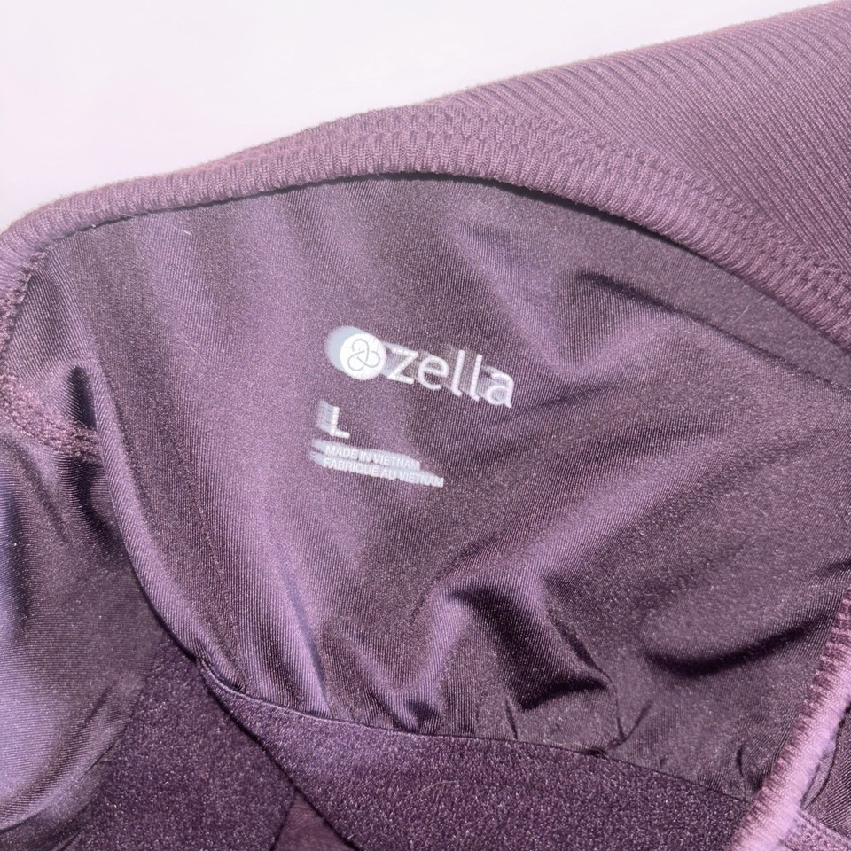 Zella Live In Cutout Rib Tank Dress Size Large Dark Purple Shelf Bra | eBay