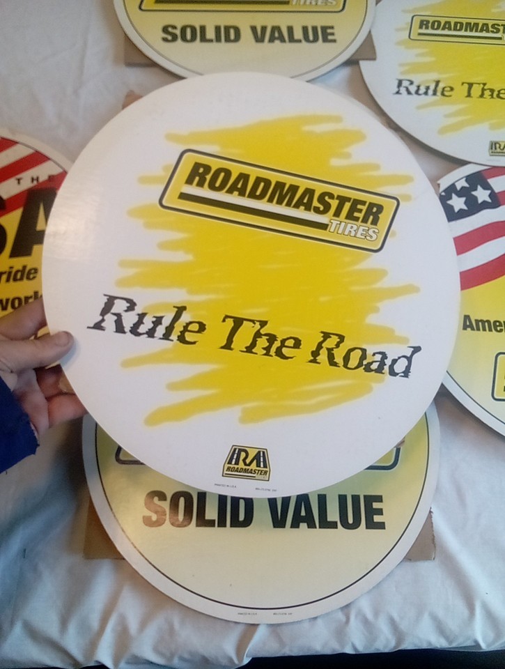 Vintage Lot 7 ROADMASTER Tires Cardboard Insert Rack Display Stand ...