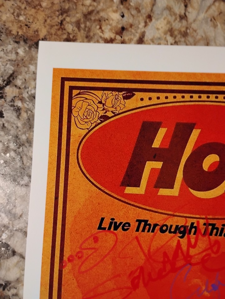 HOLE BAND SIGNED POSTER PRINT WITH BACKSTAGE PASS Ticket COA Kurt ...