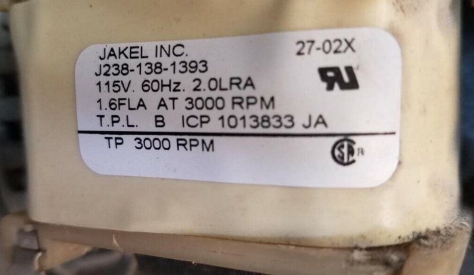 JAKEL J238-138-1393 Draft Inducer Blower Motor Assembly 3000RPM | eBay