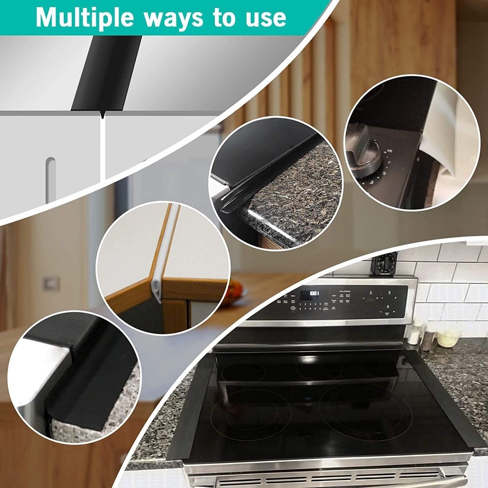 Silicone Kitchen Stove Counter Gap Cover Cooktop Oven Guard Spill Seal ...