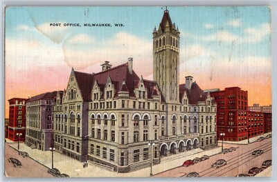 Post Office, Milwaukee, Wisconsin (1910s) - Vintage Postcard | eBay