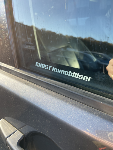 Ghost Immobiliser Window Security x 2 Vinyl Sticker Deterrent car van ...