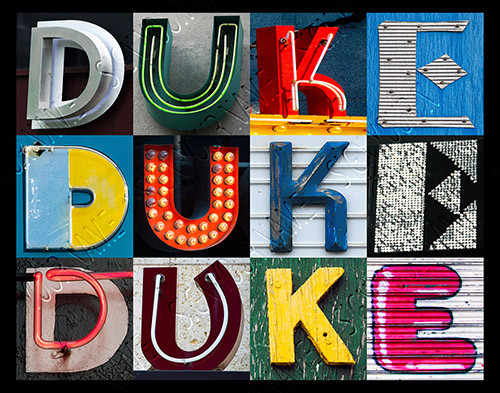 DUKE Name Poster featuring photos of actual sign letters | eBay