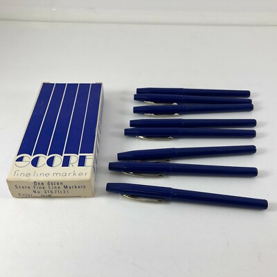 Vintage SCORE thin line marker BLUE 31671(2) Lot of 8 | eBay