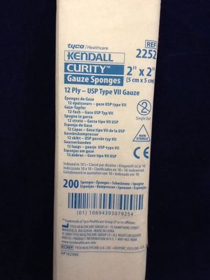 NEW LOT | 10 PACKS KENDALL Curity Gauze Sponges 2252 2x2 12 Ply 2000 ...