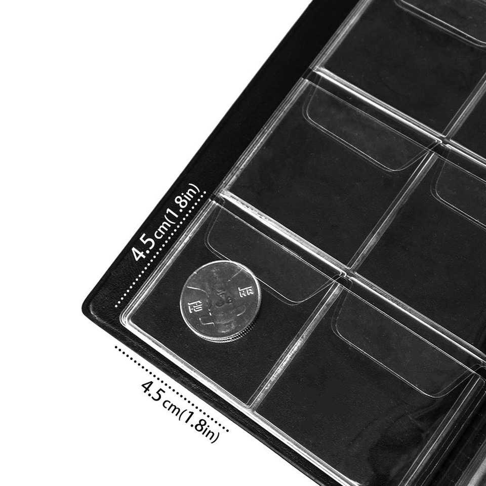 Coin Collection Album 60 Pockets - 4.5x4.5cm/1.8x1.8 inch Coin Holder ...