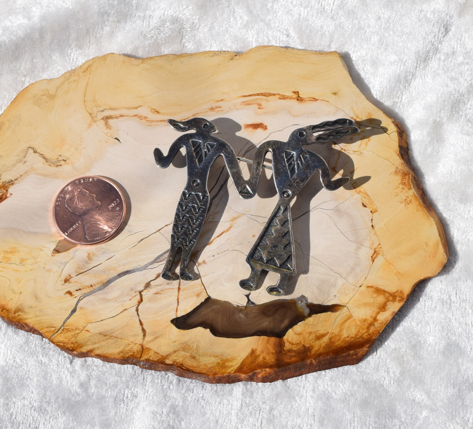 Aztec Love Brooch Male and Female Symbols Stamped 925… - Gem