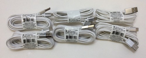 Wireless Gear USB-C Sync & Charge Cable, 10 Ft, White, Lot of 6, Free ...