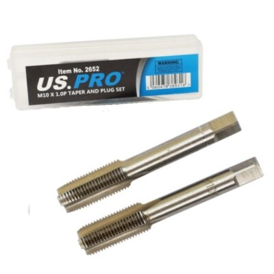 M10 x 1.0mm THREAD TAPER & PLUG SET by US PRO TOOLS HSS thread repair ...